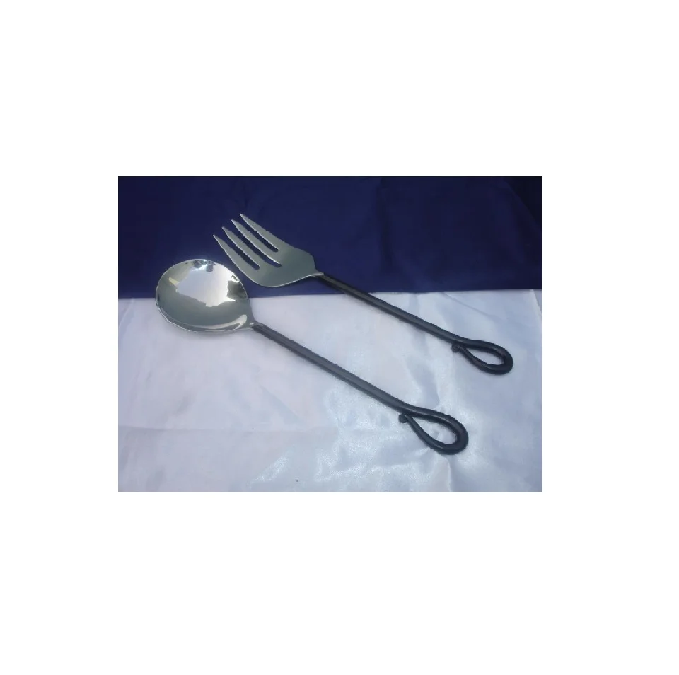 Antique Dining Table Set with Bamboo Twist Handle Cutlery