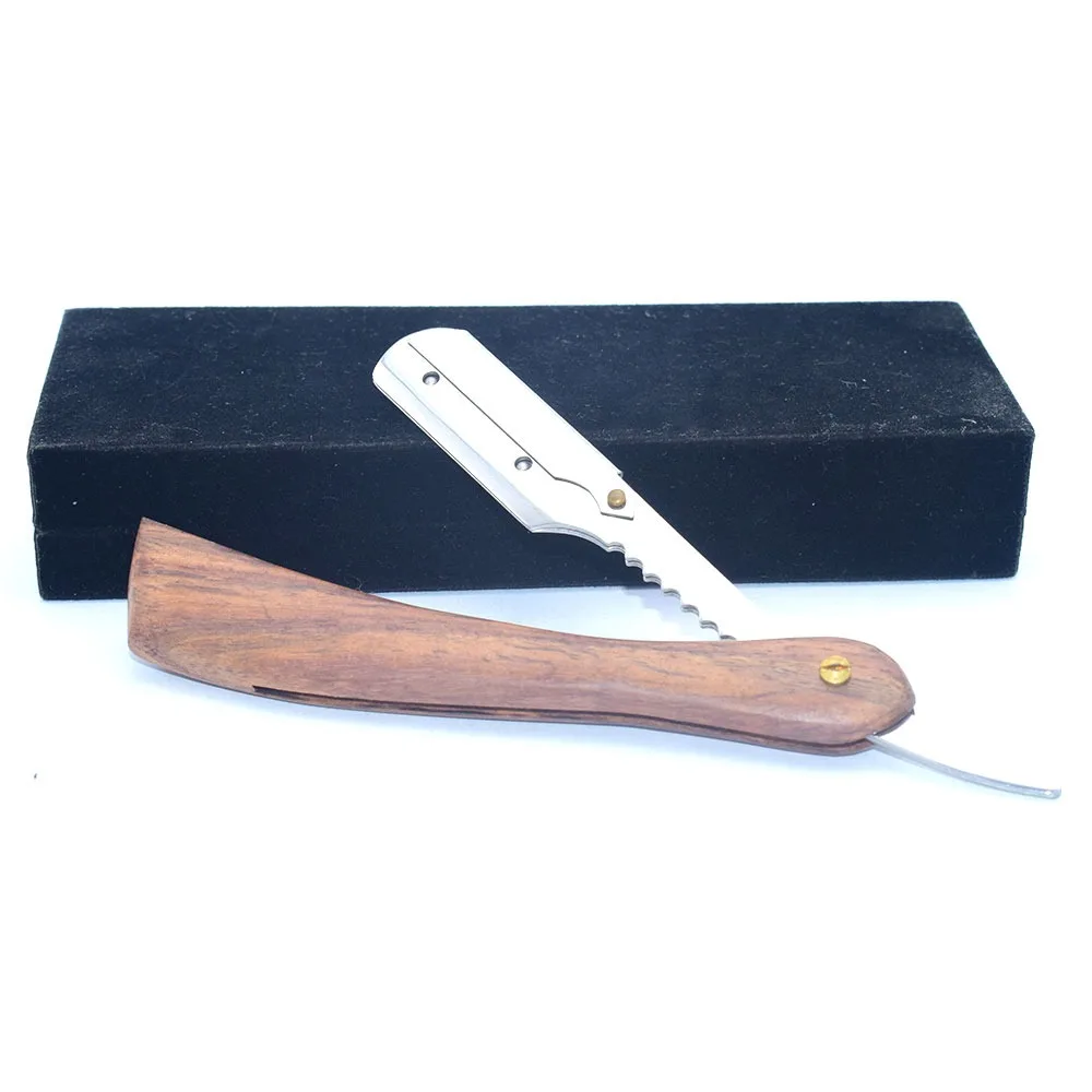 Stainless Barber Cut Throat Single Edge Razor Blades Classic Handle ...