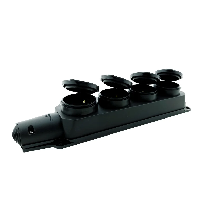 Rubber Socket 4 Way With Grounding 16a With Cover Ip44 220v Electrical ...