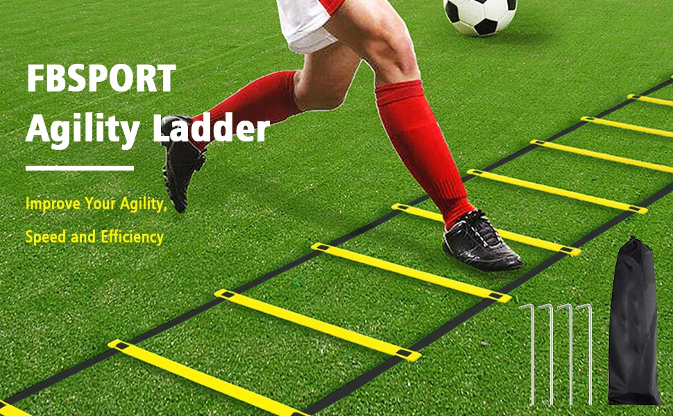 Custom Color Adjustable Zig-Zag Agility Ladder Set for Speed Training