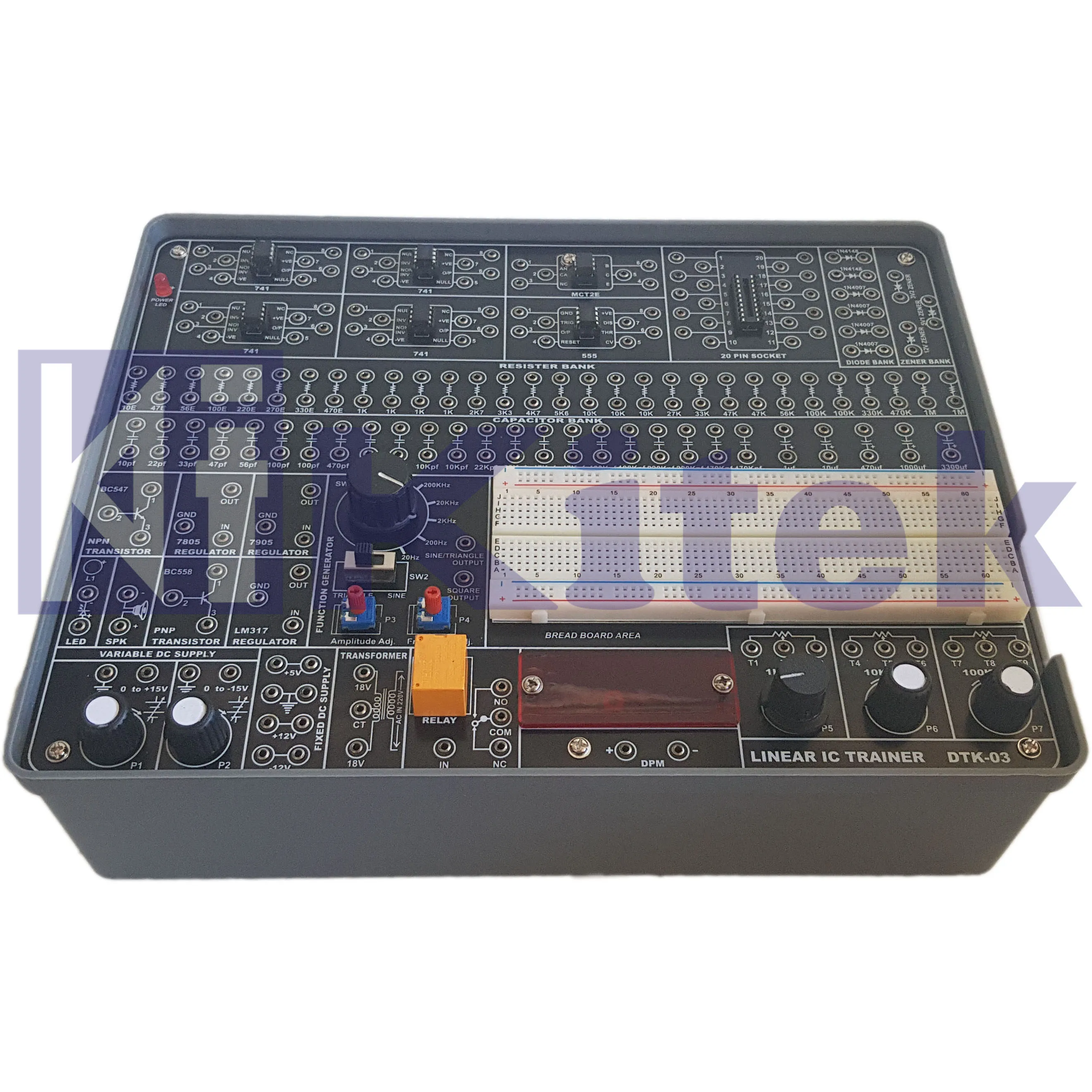 BASIC ELECTRONICS TRAINER EDUCATIONAL TRAINER KIT WITH BUILT in POWER SUPPLY by KITEK MODEL NO ...