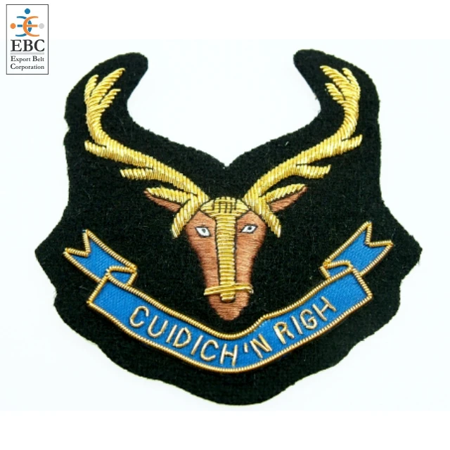 OEM Embroidery Bullion Crest - Handcrafted Gold Wire Patches