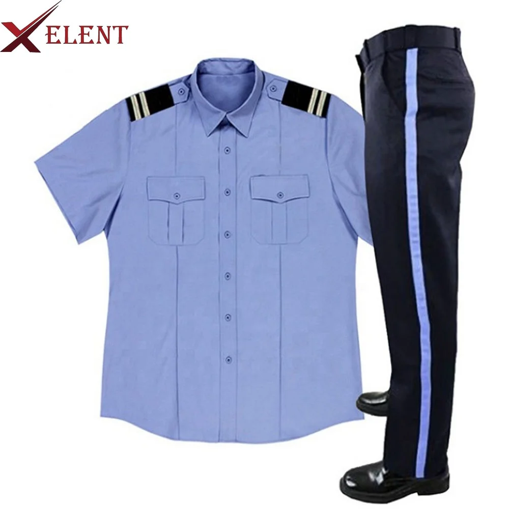 Custom Color Security Guard Uniform Shirt Navy Men Breathable Office ...