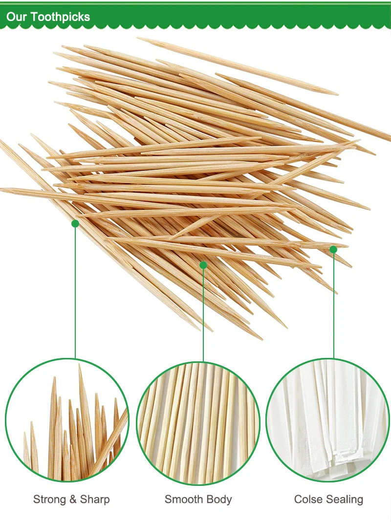 Flavored Colored Mint Toothpick Bamboo Cello Individually Wrapped ...