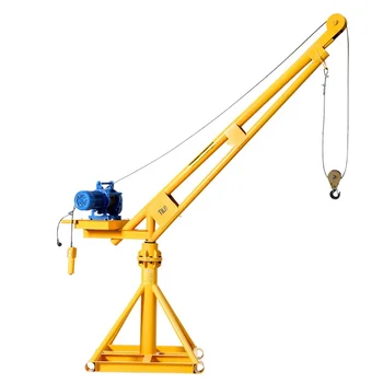 Small Electric Crane Arm Swing Movable Small Lifting Hoist Crane 500kg 1000kg Outdoor Single ...