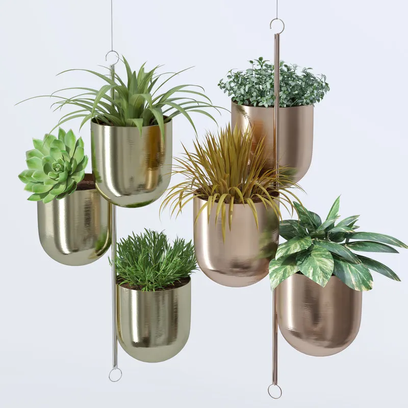 Metal Wall Decor Pots With Hanging Stand Decorative Metal Pots And ...