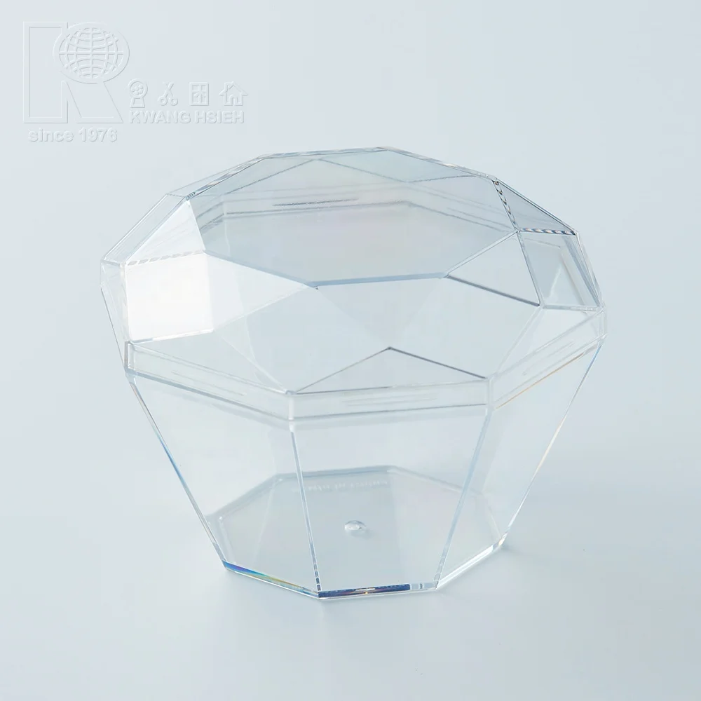 Kwang Hsieh Small Clear Diamond Shaped Plastic Mini Candy Container ...
