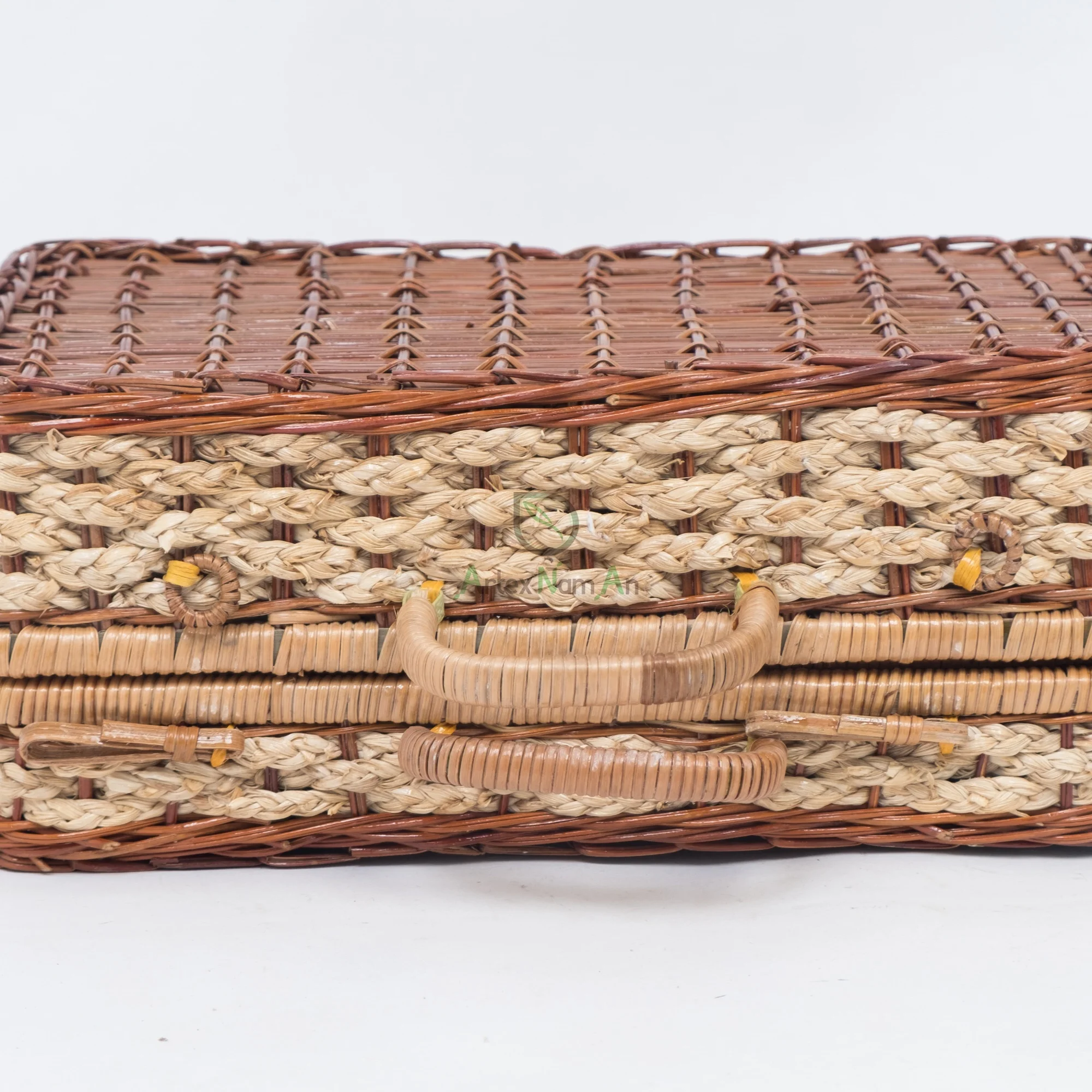 Vintage Suitcase Rattan Suitcase Rattan Luggage Wicker Picnic Basket ...