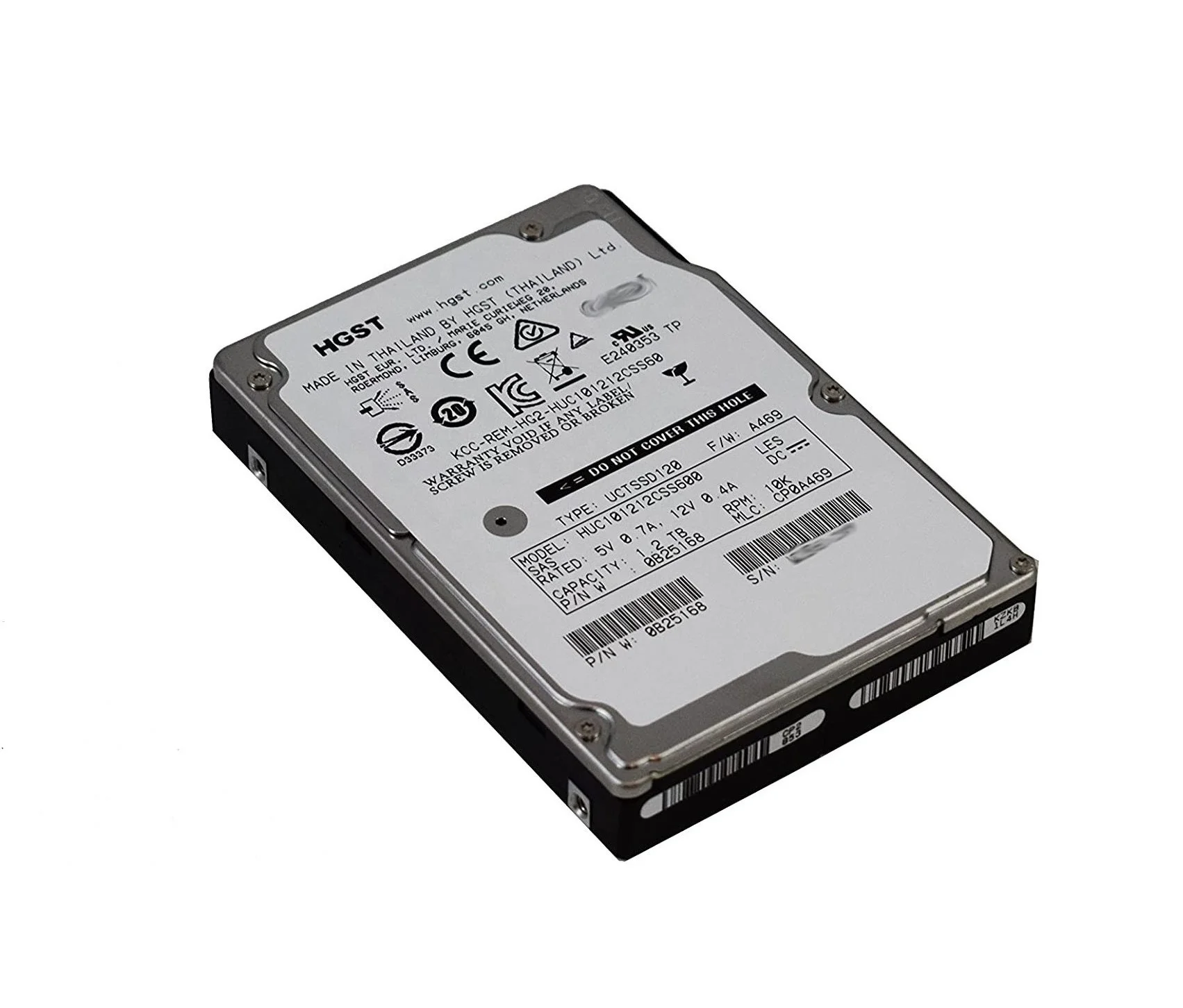 C10K1200 0B25168 HUC101212CSS600 1.2TB 10K 2.5 6gbps SAS Hard Drive