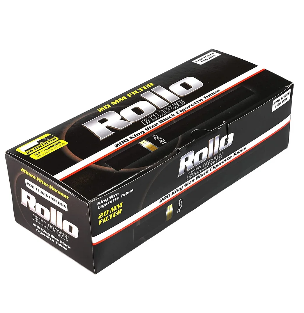 Rollo Eclipse Black Color Cigarette Tubes King Size 84mm - 200 Tubes (5 ...