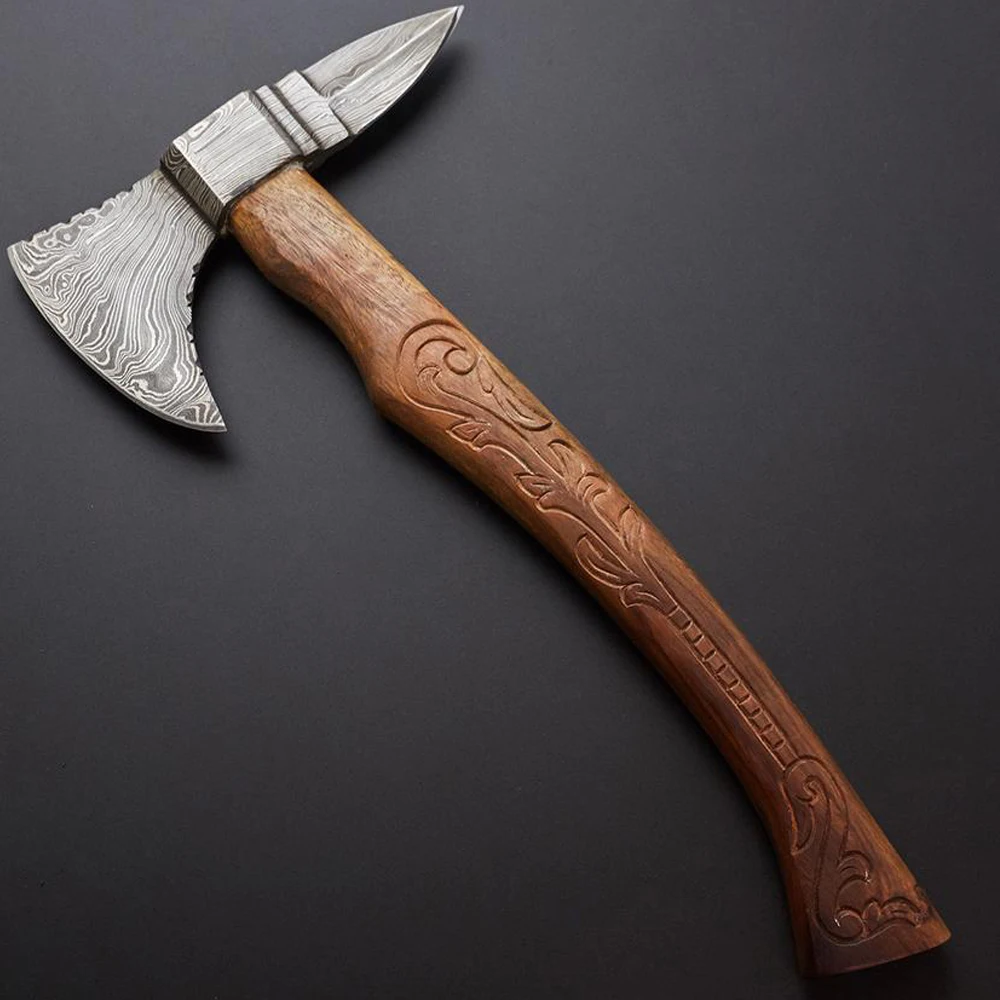 Top Quality Handmade Damascus Steel Axe Hatchet Outdoor Camping Tool ...