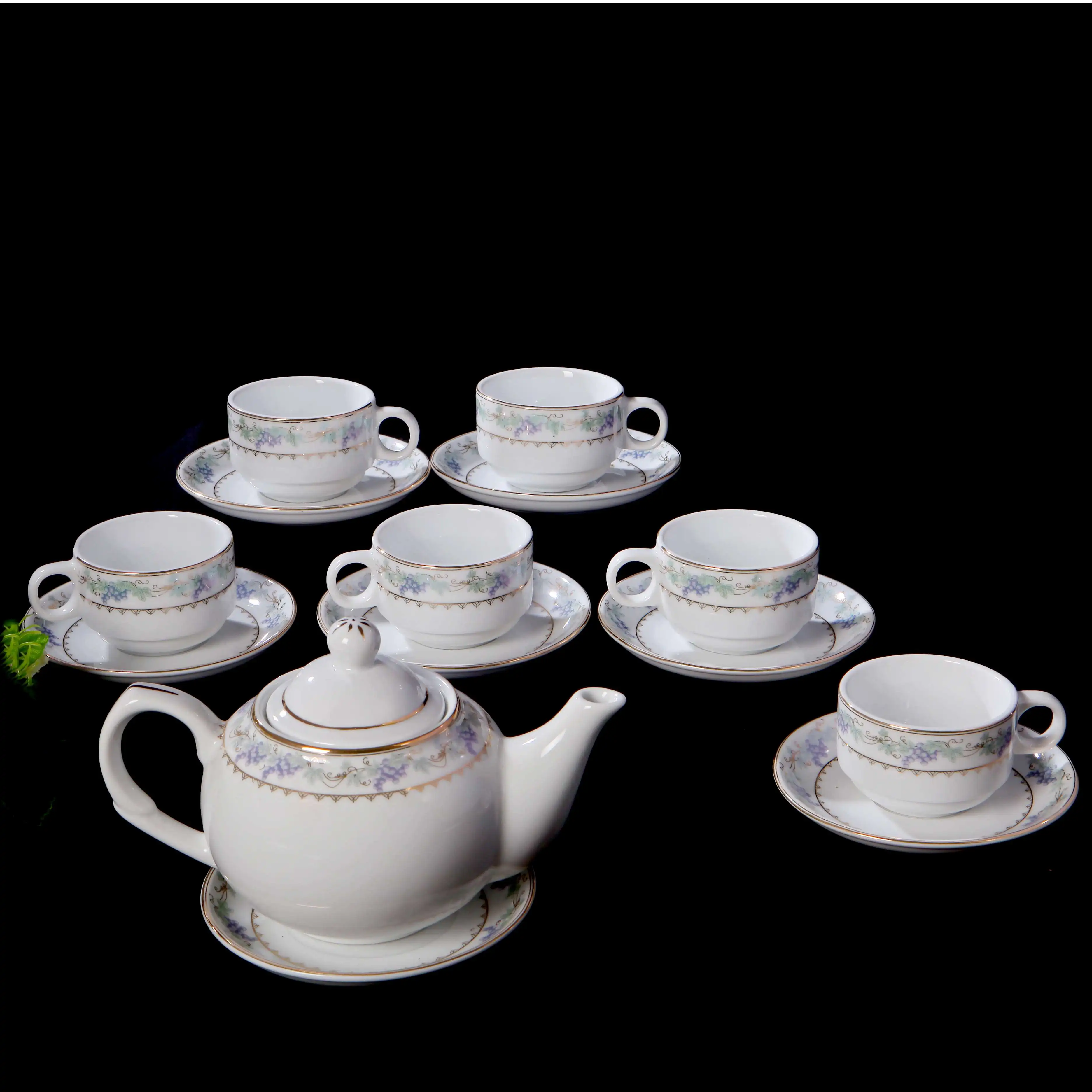 Elegant Grape Tea Set - High Quality Porcelain Wholesale