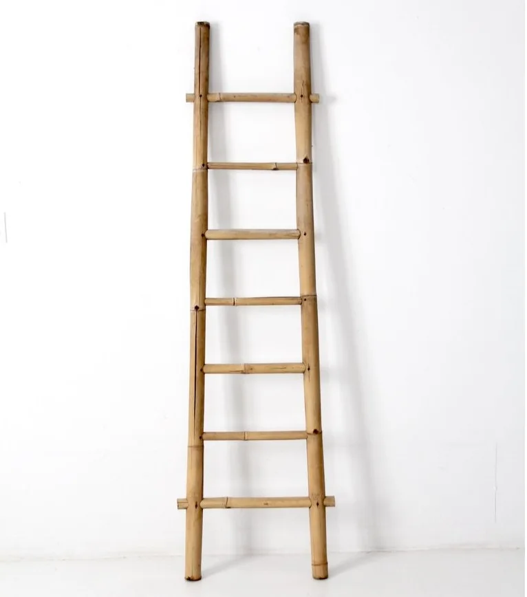 Factory Durable Bamboo Step Ladder For Towel Clothes Rack Decor Bamboo ...