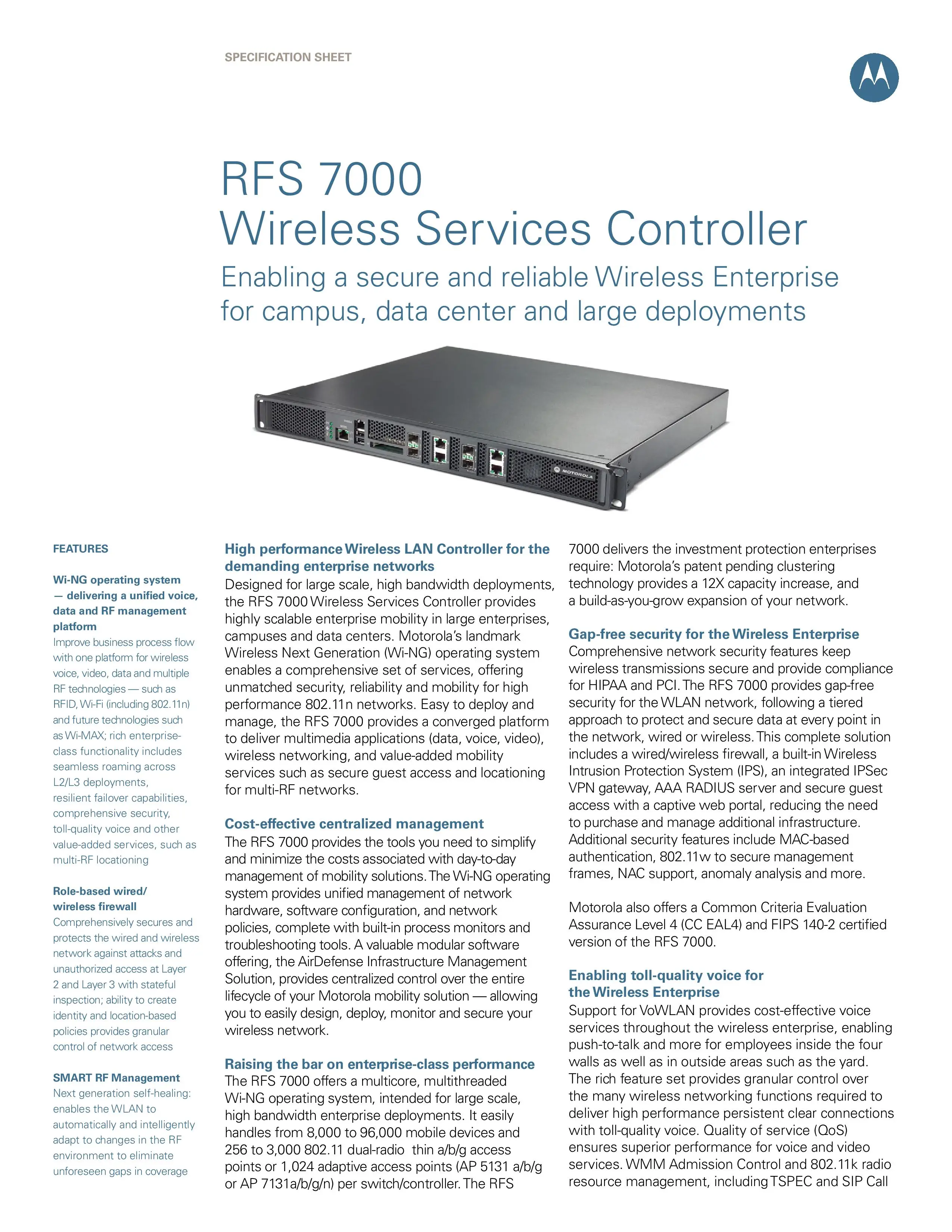 RFS 7010-用于要求苛刻的企业网络的高性能无线局域网控制器| Alibaba.com