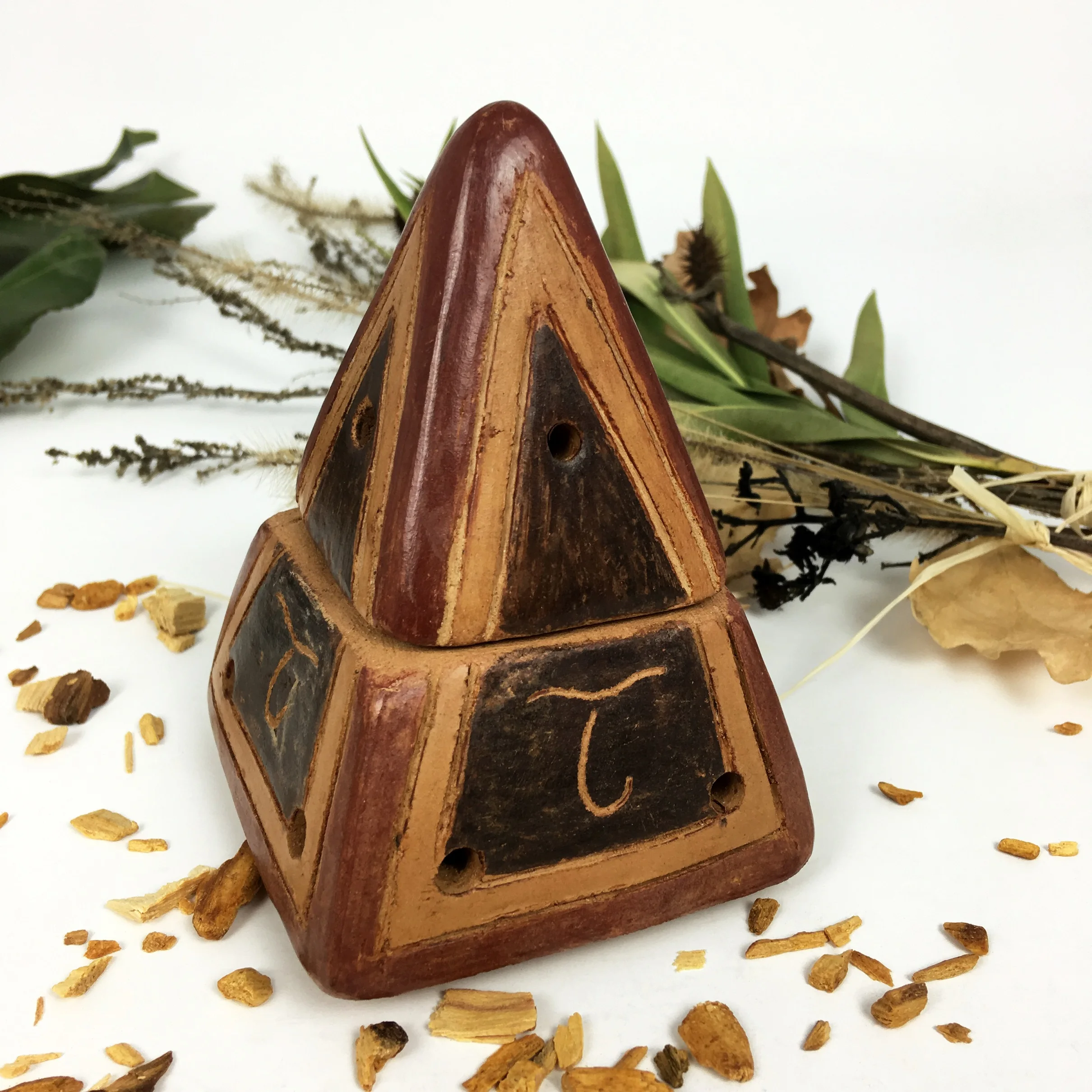 Palosanto Terracotta Incense Burner - Pyramid - Suitable For Cones ...