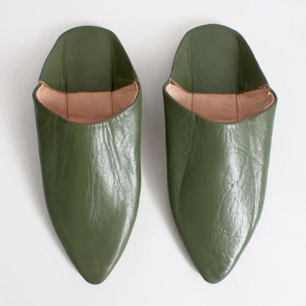 Paleo Chic Women's & Men's Olive Green Genuine Leather Moroccan ...