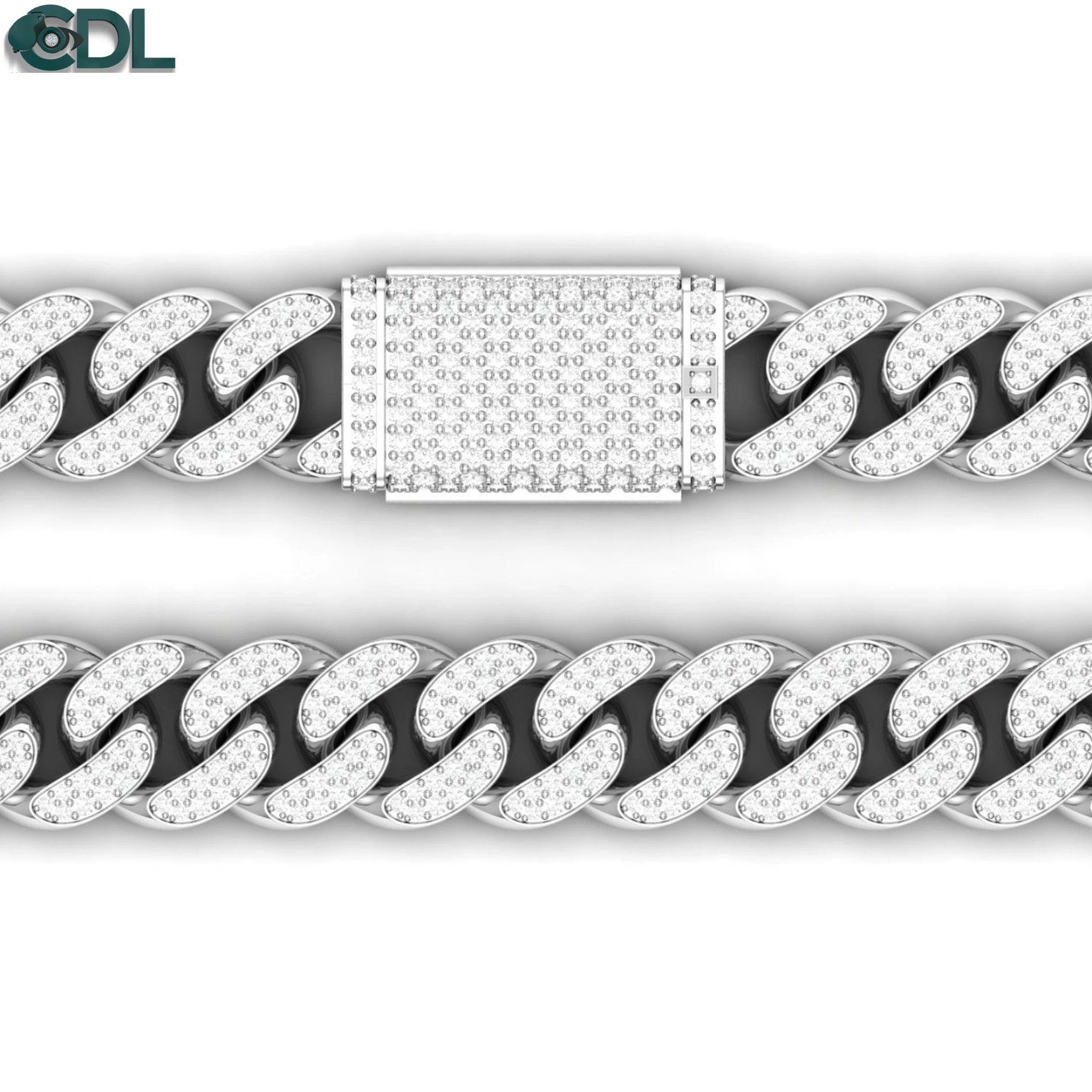 12mm Miami Cuban Link Chain In 10kt White Rose Yellow Gold Iced Out ...