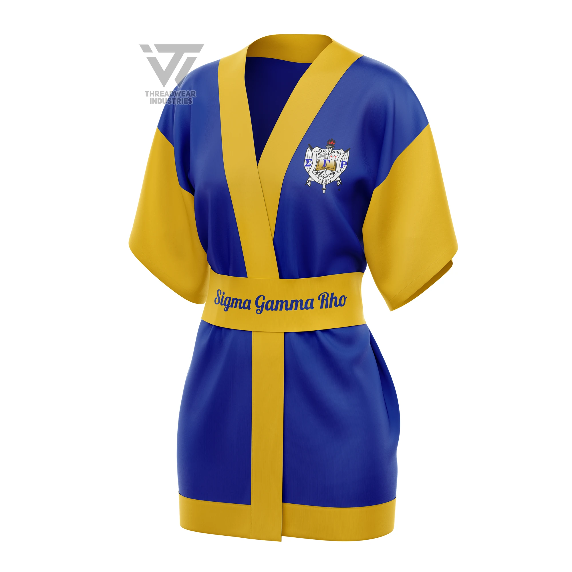Custom Sigma Gamma Rho Sorority Silk Kimono Embroidered Robe Dress ...