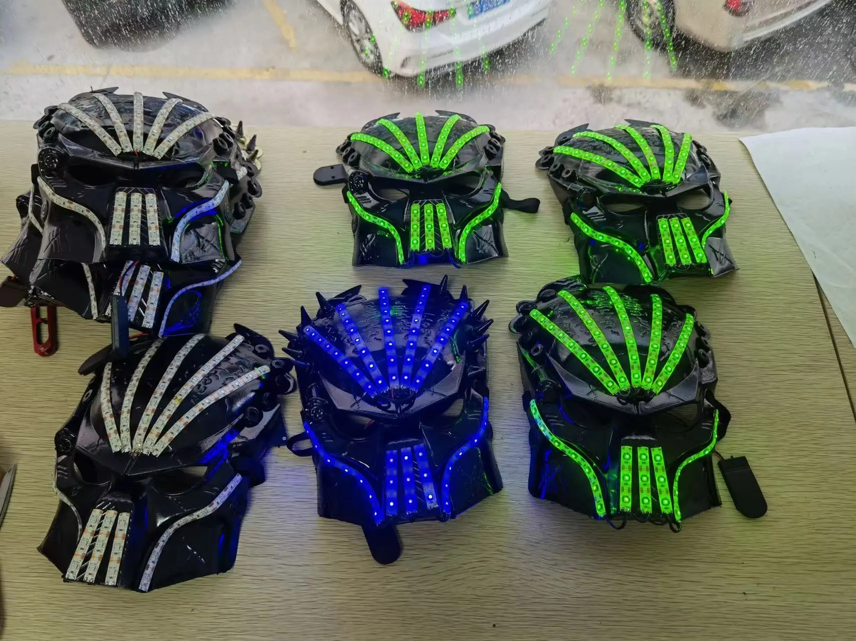 Intruder Mask Led Custom Handmade Raveneon Predator Horror Mask Livet ...