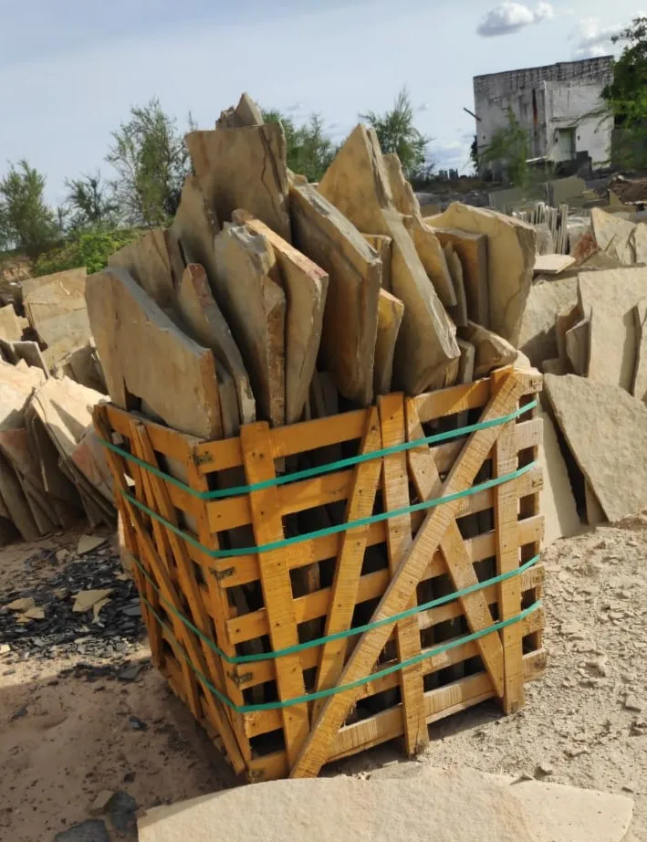 Tandur Yellow Limestone Irregular Shape Flagstone Paving Slabs Random ...