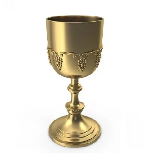 Traditional Gold Plated Brass Goblet Wine Glass Jewish Holy Stylish ...