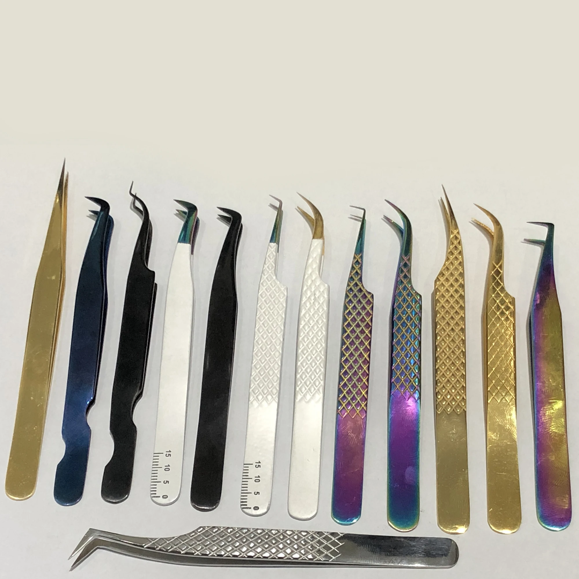 White Volume Round Tweezers Lash Extension Perfect Isolation Tweezers ...