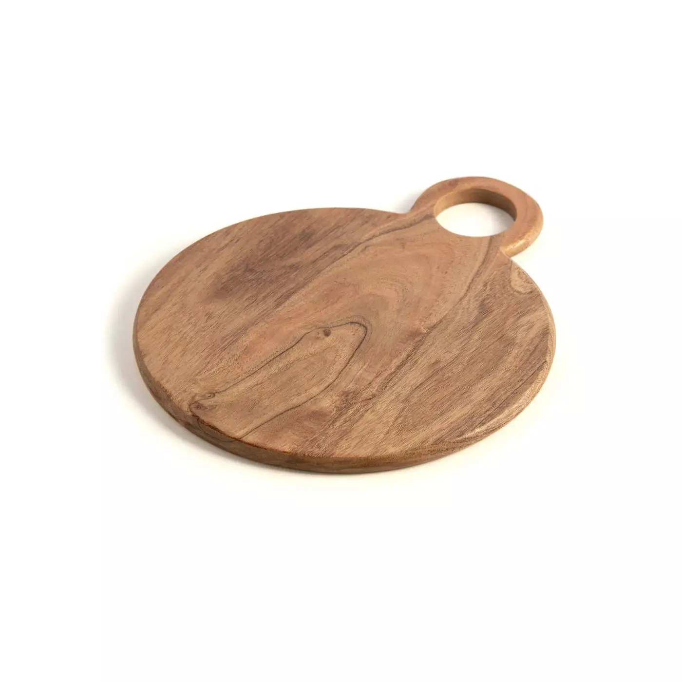 Round Acacia Wood Cutting Board Food Kitchen Platter Bread Meat Fruit ...