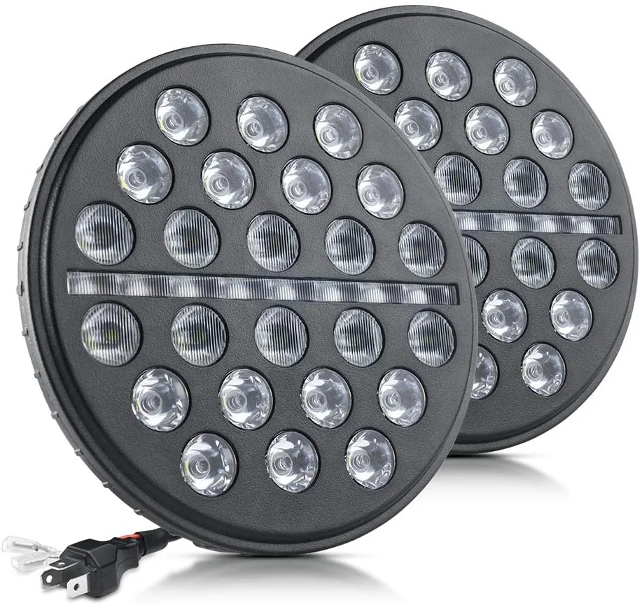 Mictuning High Low Beam 7inch Round 80w Drl Dynamic Amber Turn Signal ...