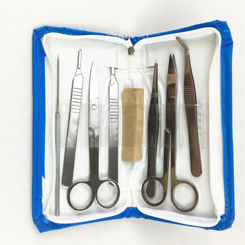 7-piece Stainless Steel Dissecting Kit Biology Specimen Dissection Tool ...