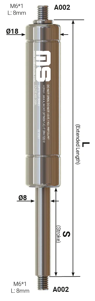 Gas Lift Shock A18-220-489mm 9059rb Inoxline Marine Gas Prop Lift ...