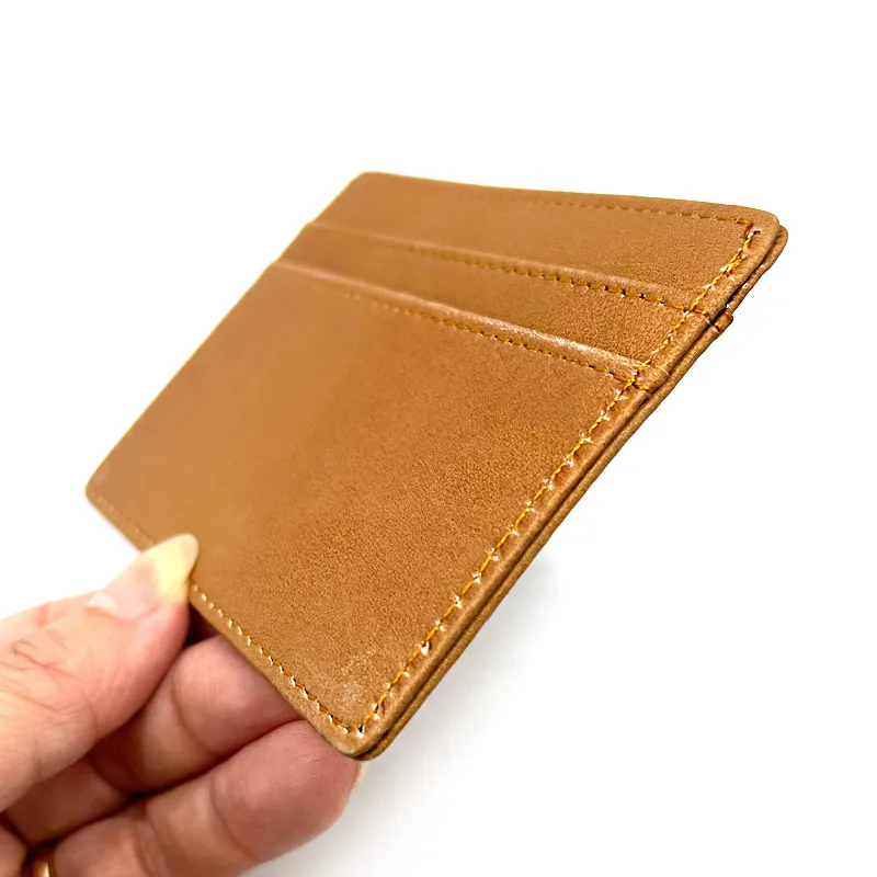 Custom Handmade Leather Business Name Card Wallet With Logo - Buy Name ...