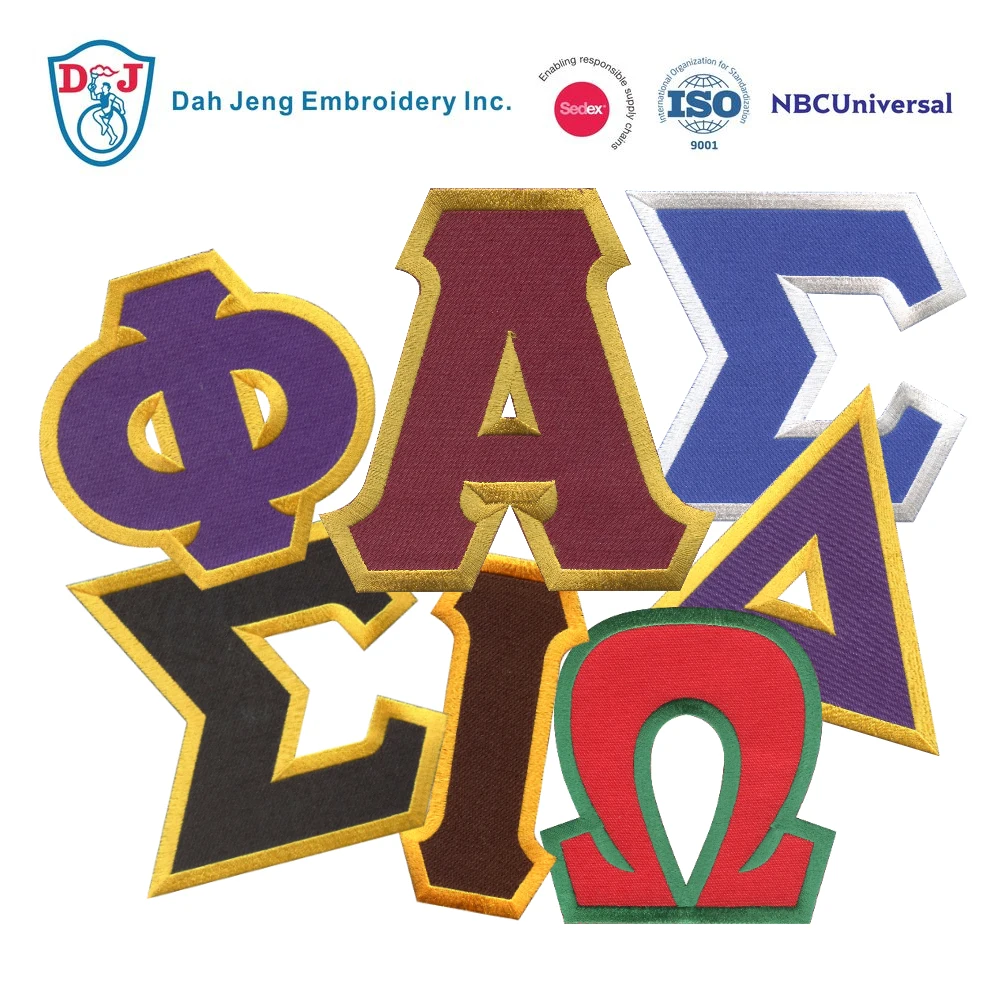 Customized Letter Patches Iron on Greek Letter Embroidered Applique ...