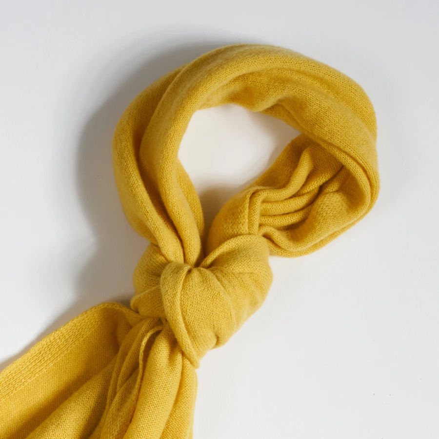Made In Italy Cashmere-wool Knitted Scarf With Hand Knotted Fringes For ...