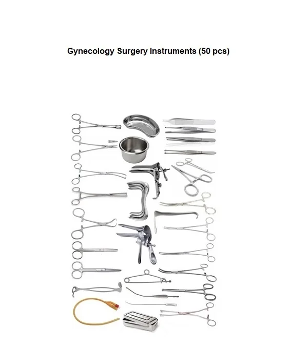 Gynecology Surgical Instruments Set - 50 Pcs, CE ISO 13485