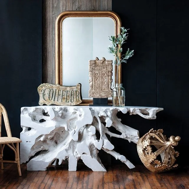 Teak Root Console Table Console Table Mirror Crown Living Room ...